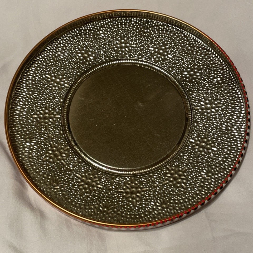 Vintage 8" Daher Embossed Metal Decorative Tin Made in England Bright ...