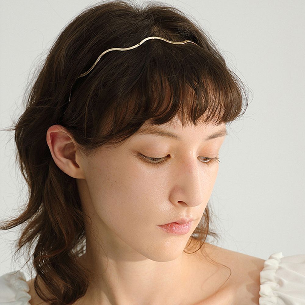 Bridal Headwear Hair Hoop Wave Bending Metal Headdress Thin Headbands ...