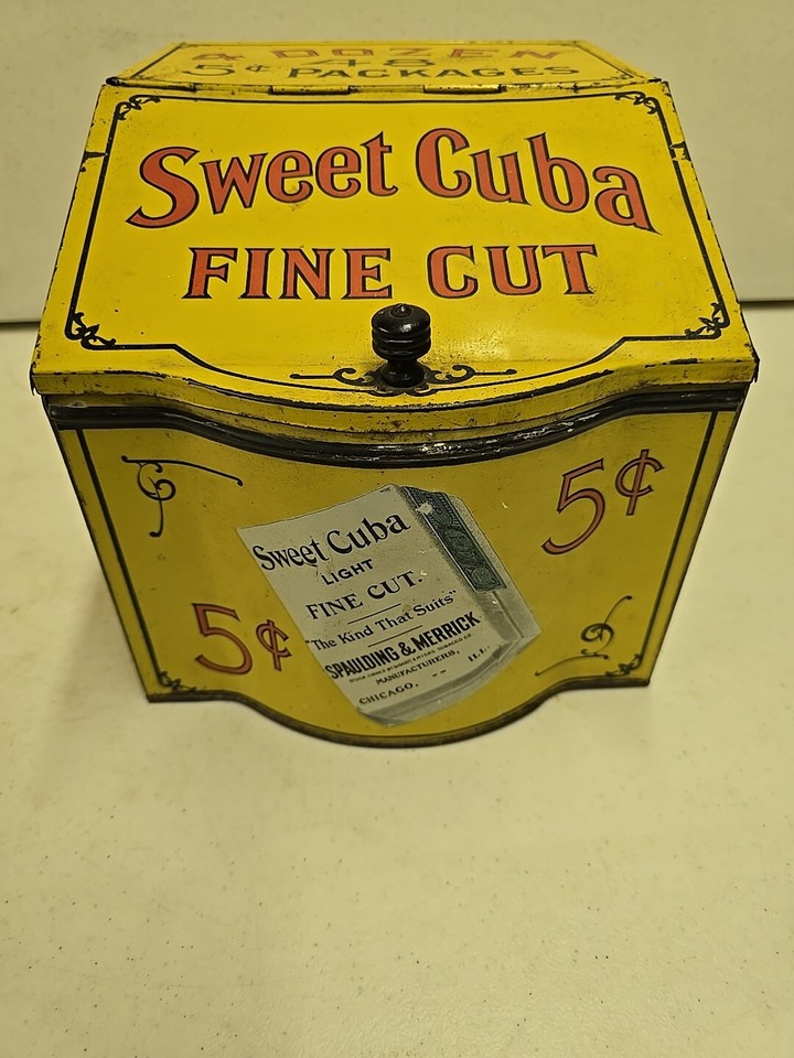 Vintage Sweet Cuba Fine Cut Tobacco 48 Package Store Countertop Tin ...