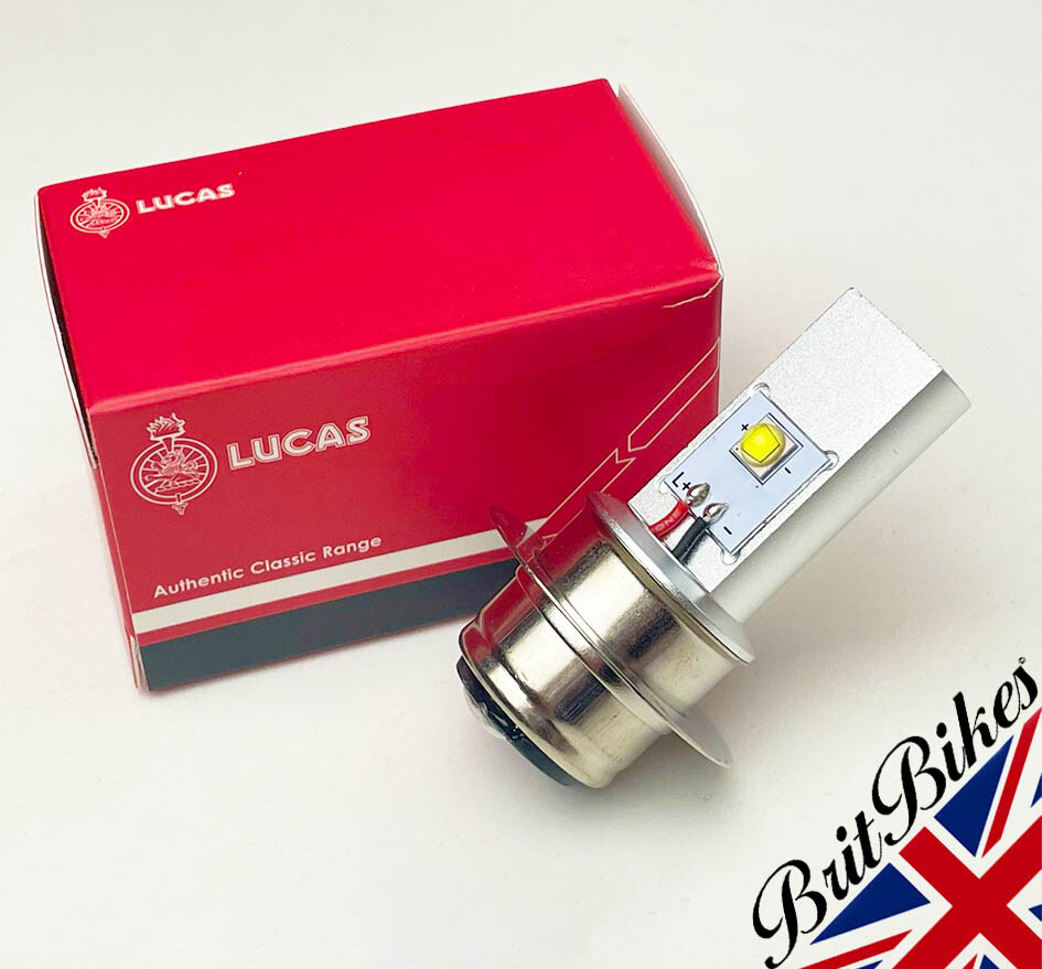 GENUINE LUCAS MOTORCYCLE LED HEADLIGHT BULB 6-24V P36D BRITISH PRE ...