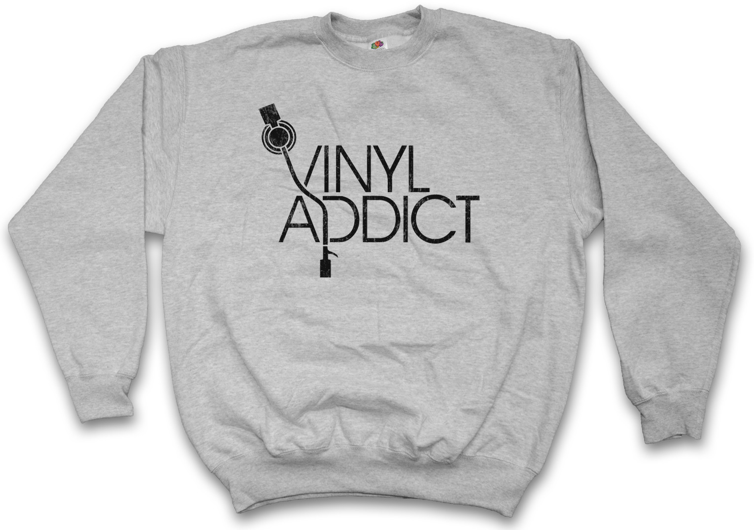 VINYL ADDICT SWEATSHIRT Club Disco Retro Music turntable DJ MC Disc ...