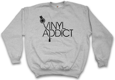 VINYL ADDICT SWEATSHIRT Club Disco Retro Music turntable DJ MC Disc ...