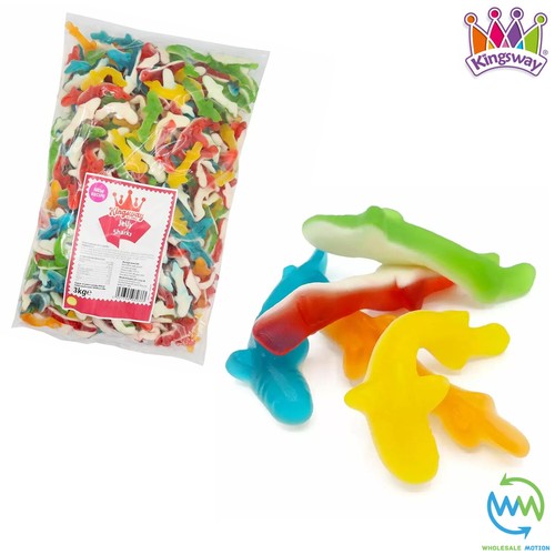 JELLY SHARKS Sweets GUMMY Candy Foam FRUIT SHARK GUMMIES Kingsway PICK ...