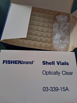 FISHERBRAND 72 SHELL VIALS w/caps OPTICALLY CLEAR 15MX45MM FISHER ...