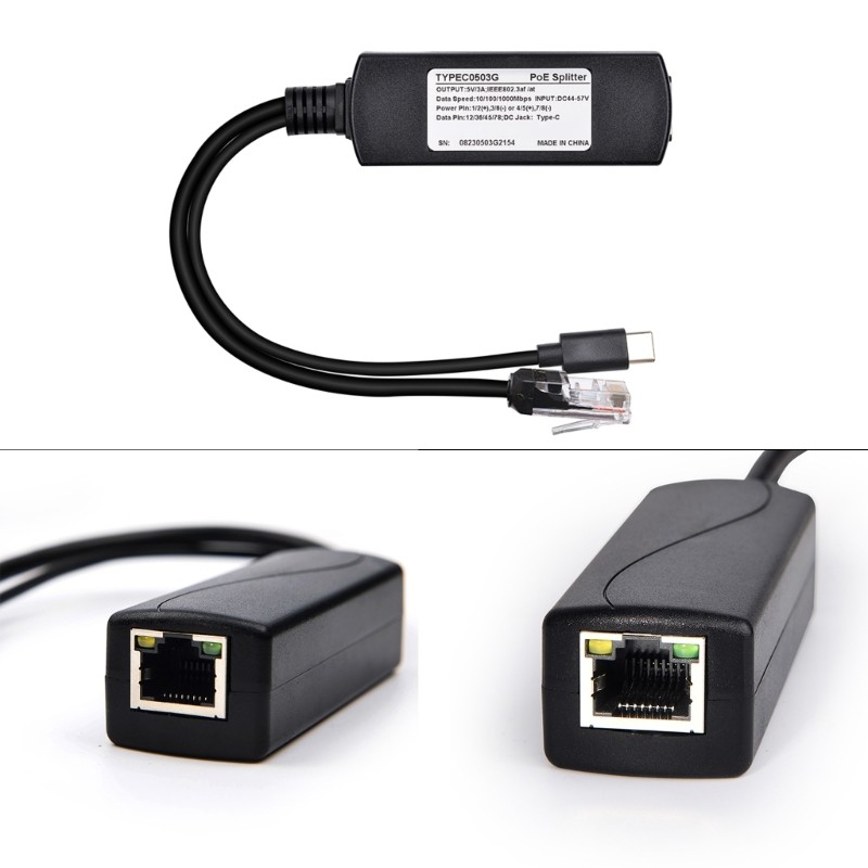 Portable Type C POE Splitter for Seamlessly Connectivities Poe Input ...