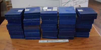18 blue plastic microscope slide boxes from Carolina Biological Supply ...