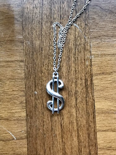 Sterling silver dollar sign money logo pendant necklace and chain | eBay