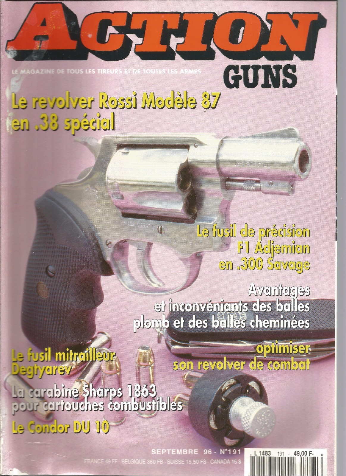 ACTION GUNS N°191 ROSSI MODELE 87 EN 38 SPECIAL / F1 ADJEMIAN EN 300 ...