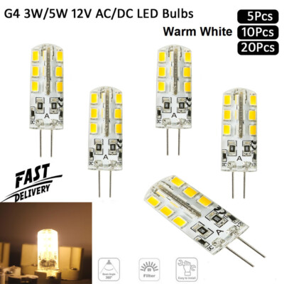 5/20pcs G4 Halogen LED Bulb Capsule 3W/5W 12V AC/DC Replacement For ...