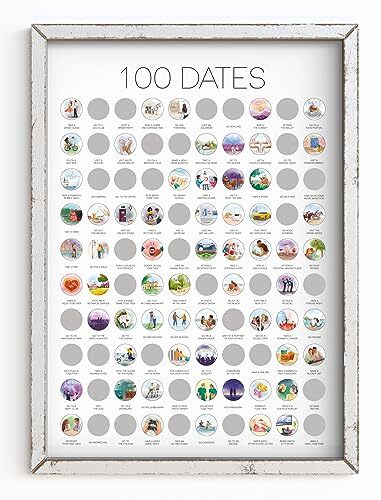 TBD 100 Dates Scratch Off Poster - Date Night Bucketlist, Anniversary ...