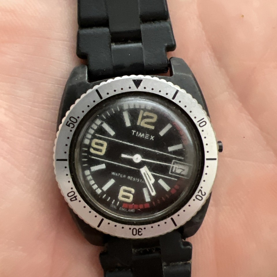mens Timex Marlin Diver Fancy England Manual Movement Vintage Watch ...