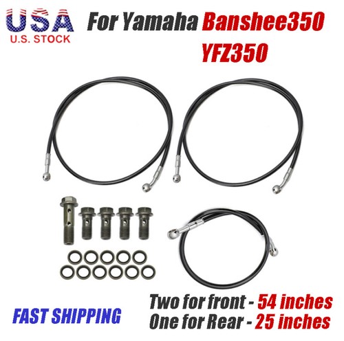 Front&Rear Brake Lines Steel Braided Kit For Yamaha Banshee350 YFZ350 ...