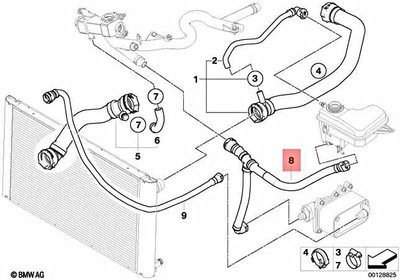 Genuine BMW E60 E60N E61 E61N E63N E64N Radiator Coolant Hose OEM ...