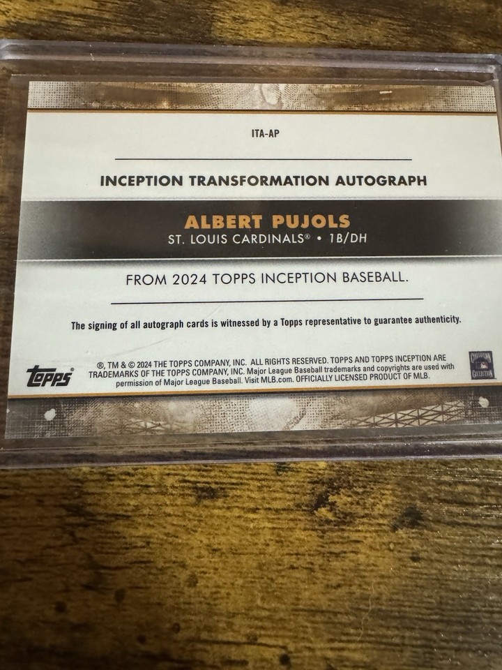 2024 Topps Inception Transformation Autographs Albert Pujols AUTO 11/25 | eBay