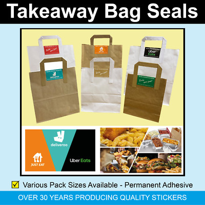 Takeaway Paper / Plastic Bag Seals - 80 x 100mm Packing Sticky Labels ...