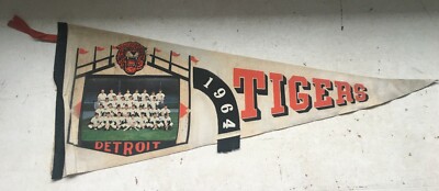 Vtg MLB Detroit Tigers Baseball Pennant 1964 Photograph Team Picture | eBay
