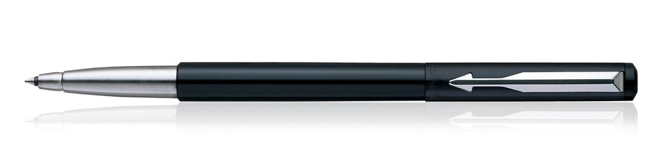 Parker Vector Standard Roller Ball Pen Chrome Trim CT (Black Body) Blue ...