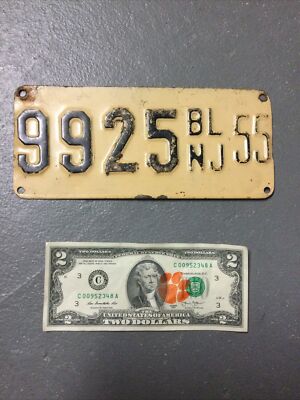 1955 New Jersey Boat License Plate #9925 Motorboat Sailboat | eBay