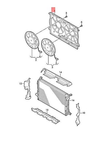 Genuine AUDI VW A4 Avant S4 quattro A5 S5 Cabriolet Twin Fan Ring ...