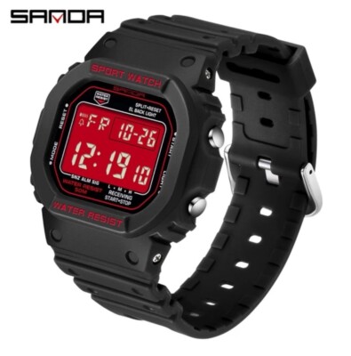 * Sanda Armbanduhr Herren Sport Watch Digital Fitness Rot Red | eBay.de