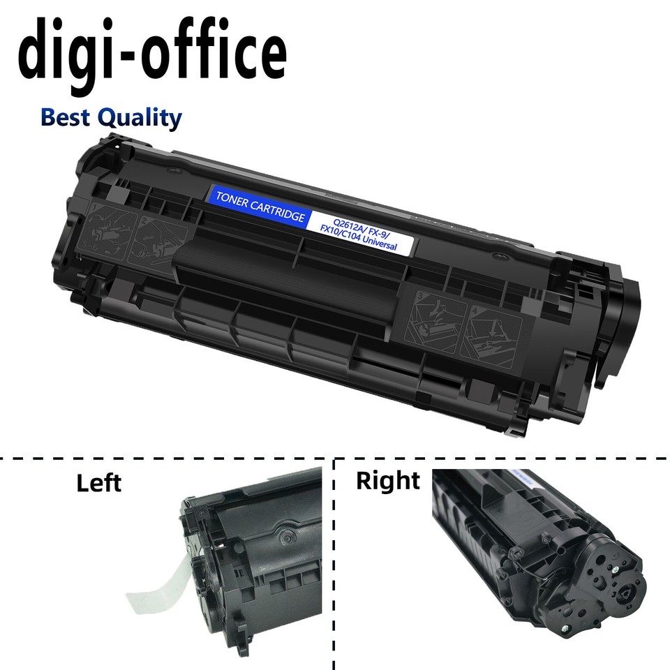 10PK Black Q2612A 12A Toner Cartridge For HP LaserJet 3052 3055 M1319 ...