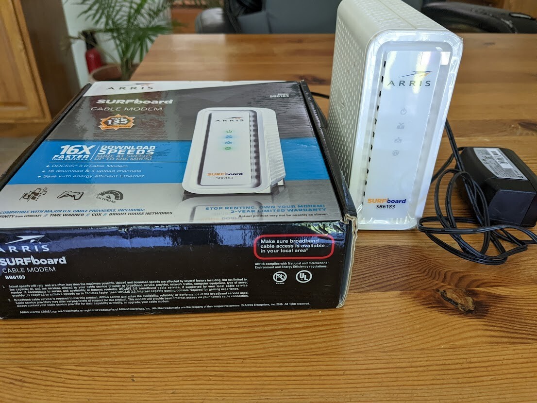 ARRIS SB6183 Surfboard Internet Cable Modem DOCSIS 3.0 16x4 White ...