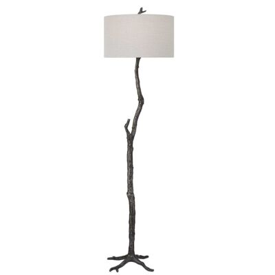 Elegant Contemporary Tree Trunk Floor Lamp 69 in Cast Iron Sculpture ...