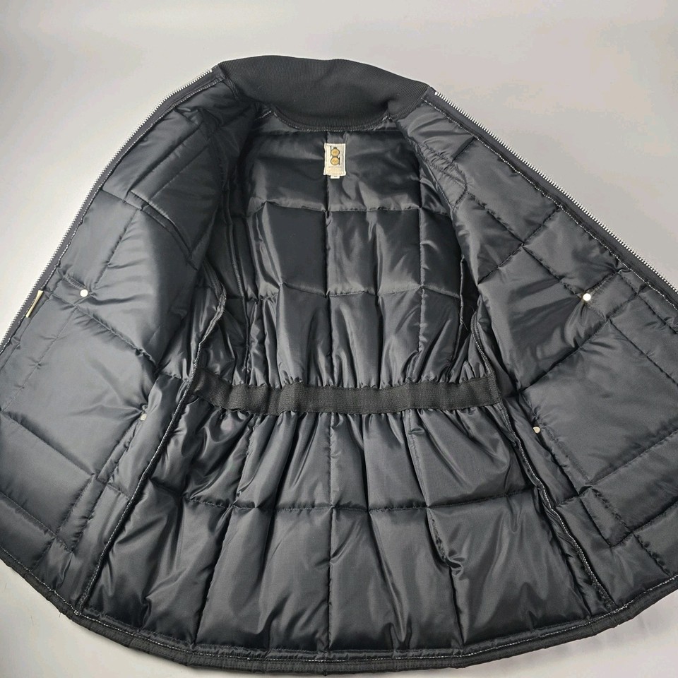 VTG 80s Bob Allen Shooting Jacket Quilted Suede Padding Black Men's M ...