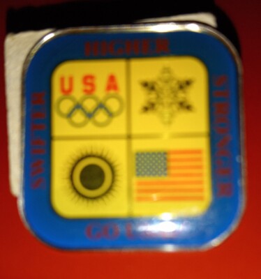 Olympic USA Swifter Higher Stronger Pin Hat Tie Lapel Pinback Souvenir ...