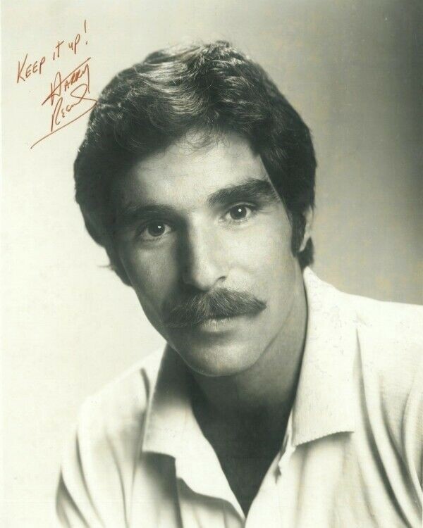 HARRY REEMS handsome moustache headshot photo with printed signature ...