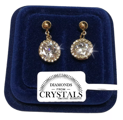 Orecchini Punto Luce pend donna pl. oro giallo 18K con cristalli ...