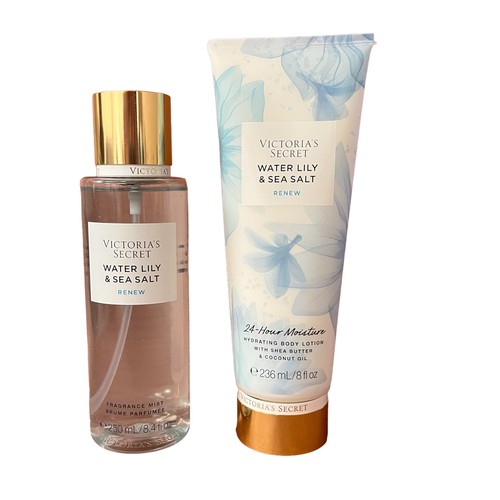 Victoria's Secret Water Lily & Sea Salt Mist & Body Lotion Set Natural ...