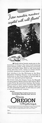 Oregon State Highway Commission Print Ad Vintage Advertisement Travel ...
