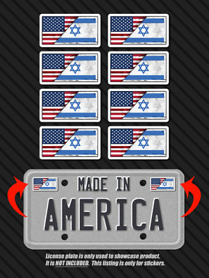 Israel American Flags license plate sticker hard hat Decal Israeli ...