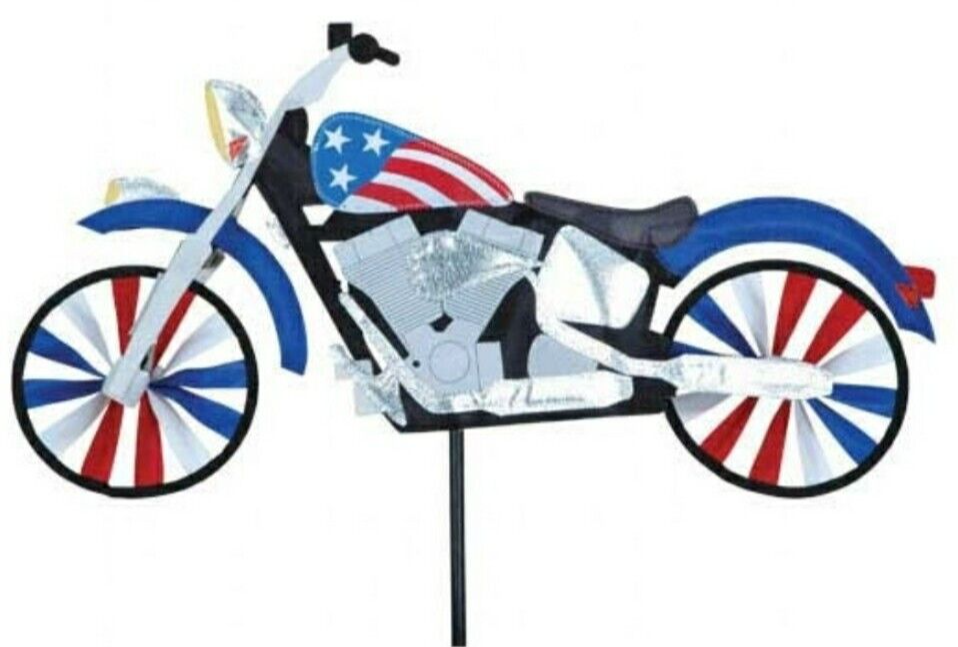 PREMIER PATRIOTIC FLAG MOTORCYCLE WIND SPINNER STARS & STRIPES YARD ...