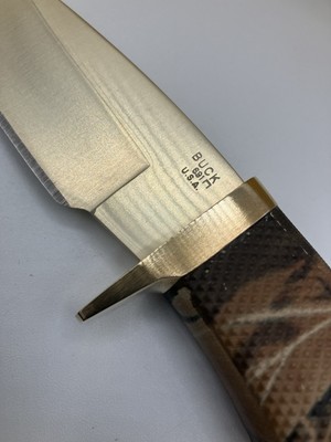 Buck 691 Zipper Camouflage Handle Guthook Knife w/ Sheath Rare Pro-gold ...