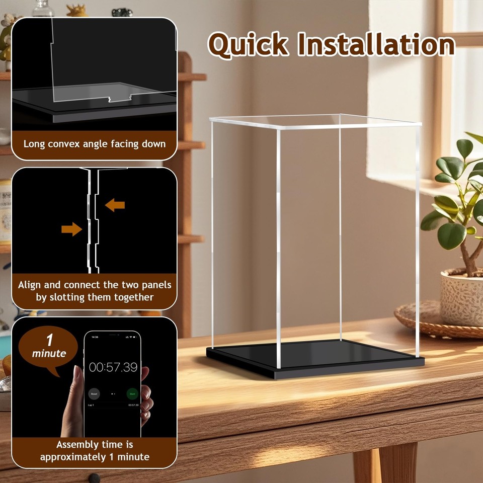 Acrylic Display Boxes for Collectibles Assemble Clear Acrylic Box ...