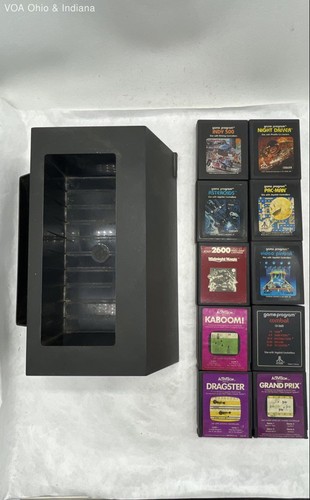 Lot Of 10 Vintage Atari Video Game Cartridges With Storage Display | eBay