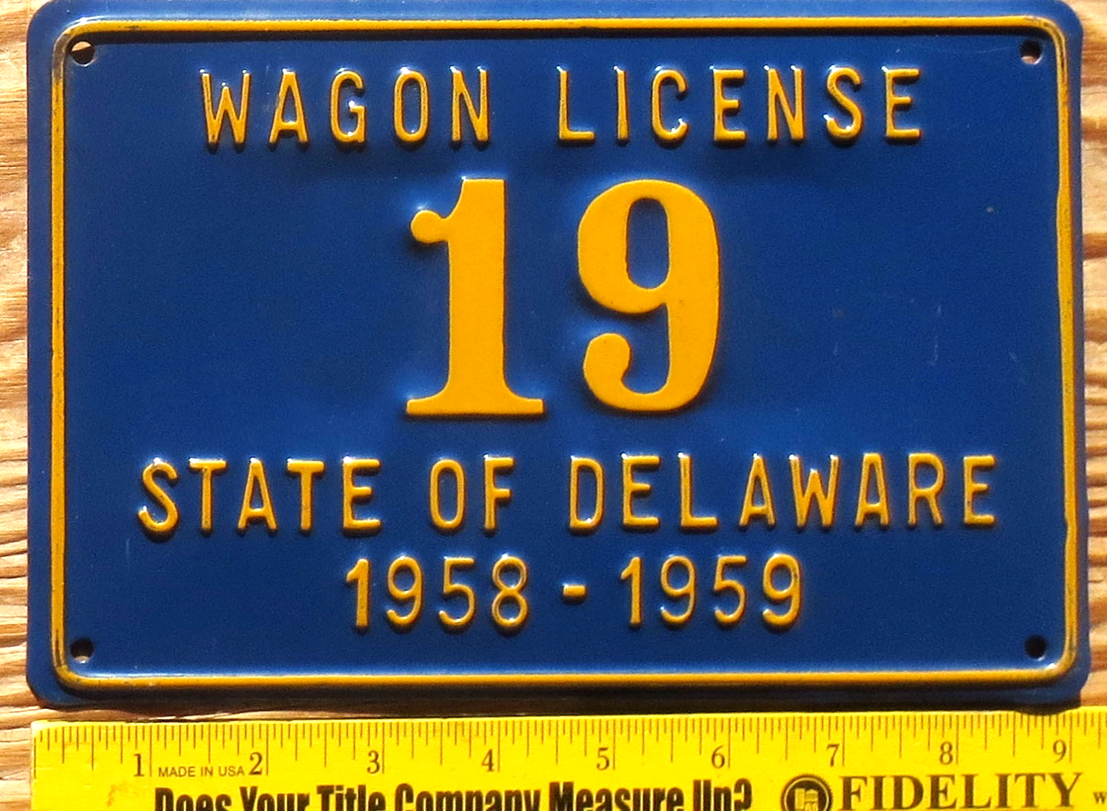 1958 1959 Delaware Wagon License Plate Number 19 Tag – NICE PLATE | eBay