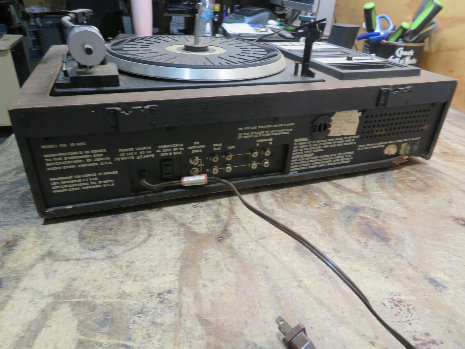Vintage Zenith Integrated Stereo System Model IS 4081 IS4081 PARTS ...