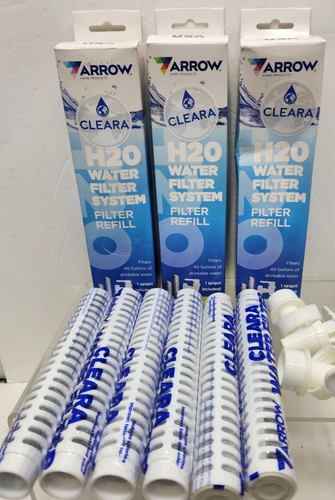 6 Cleara Filter Refills, 2-Spigots Arrow Home Products Water Filtration ...