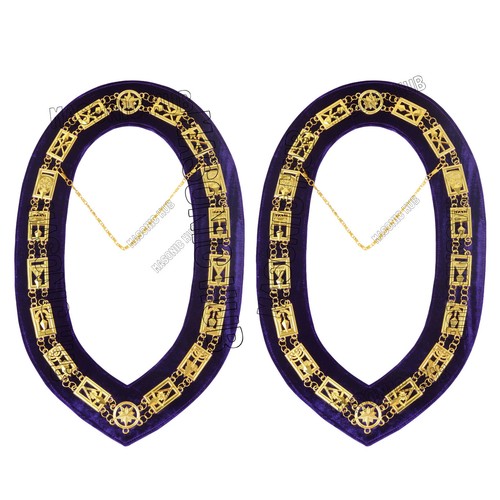 Masonic Regalia Cryptic Mason Royal & Select Master Chain Collar Set of ...