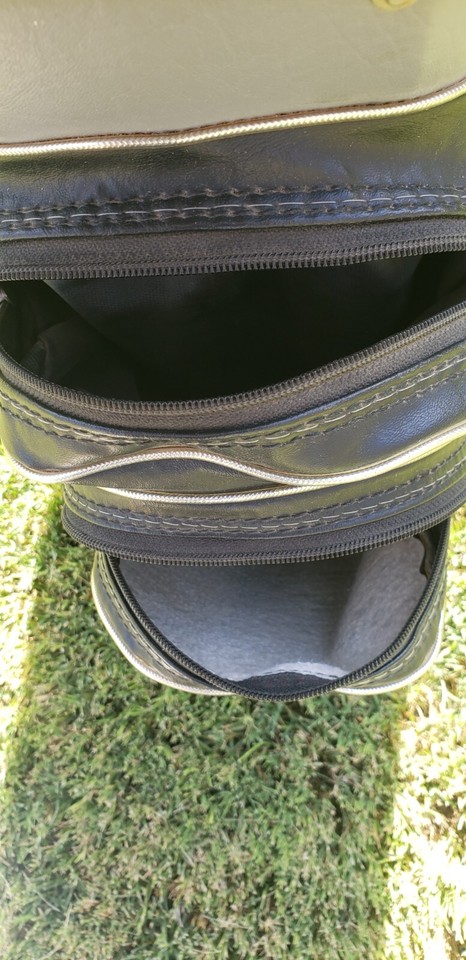 TITLEIST LEATHER BLACK GREY VTG GOLF CART BAG W/ CLUB TUBES + CONDOR ...