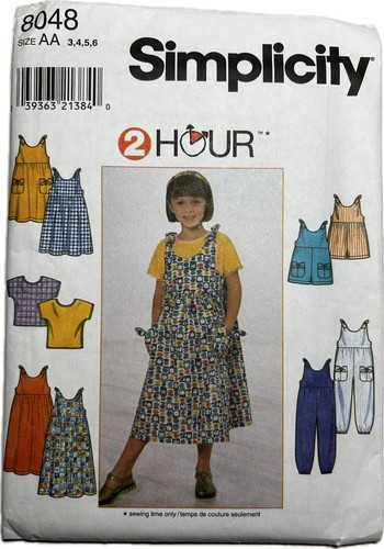 Simplicity Girls Romper Dress Jumper Jumpsuit Pattern 8048 Size 3 4 5 6 ...