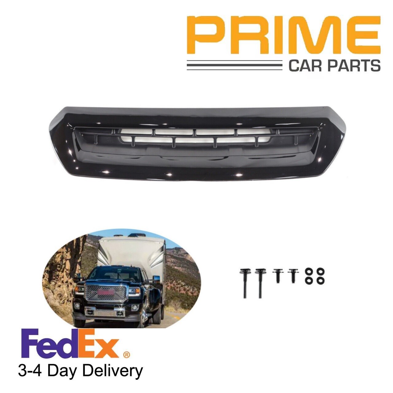 Fits 17-19 GMC Sierra 2500 HD 3500 HD 6.0L 6.6L 84240941 Black Hood Air ...