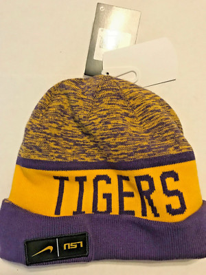 NWT-NCAA-NIKE LSU TIGERS KNIT CUFF BEANIE HAT | eBay