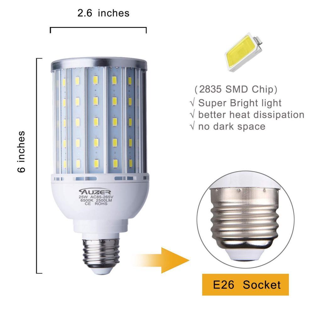 Auzer 45W LED Corn Light Bulb (300W Equivalent), E26 Base, 4500-Lumen ...