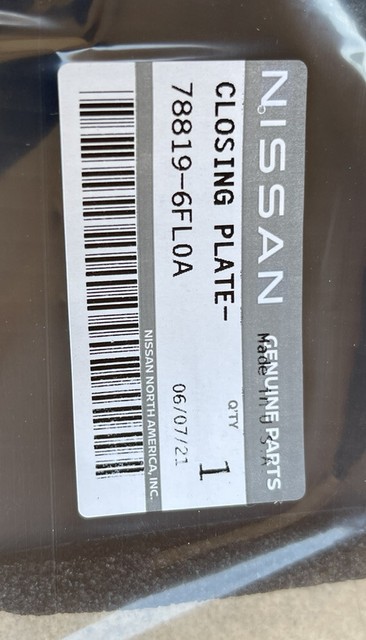 Nissan OEM 14-18 Rogue Rear Bumper-closing Plate 788196FL0A for sale ...