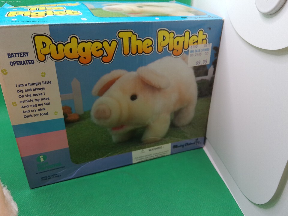 Pudgey the Piglet Iwaya NOS box 1986 battery operated toy | eBay