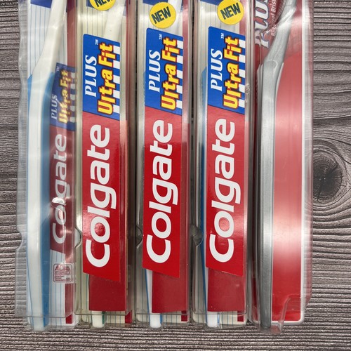 5 VTG Colgate PLUS Ultra Fit Bi-Level Toothbrush Diamond Shaped Full ...